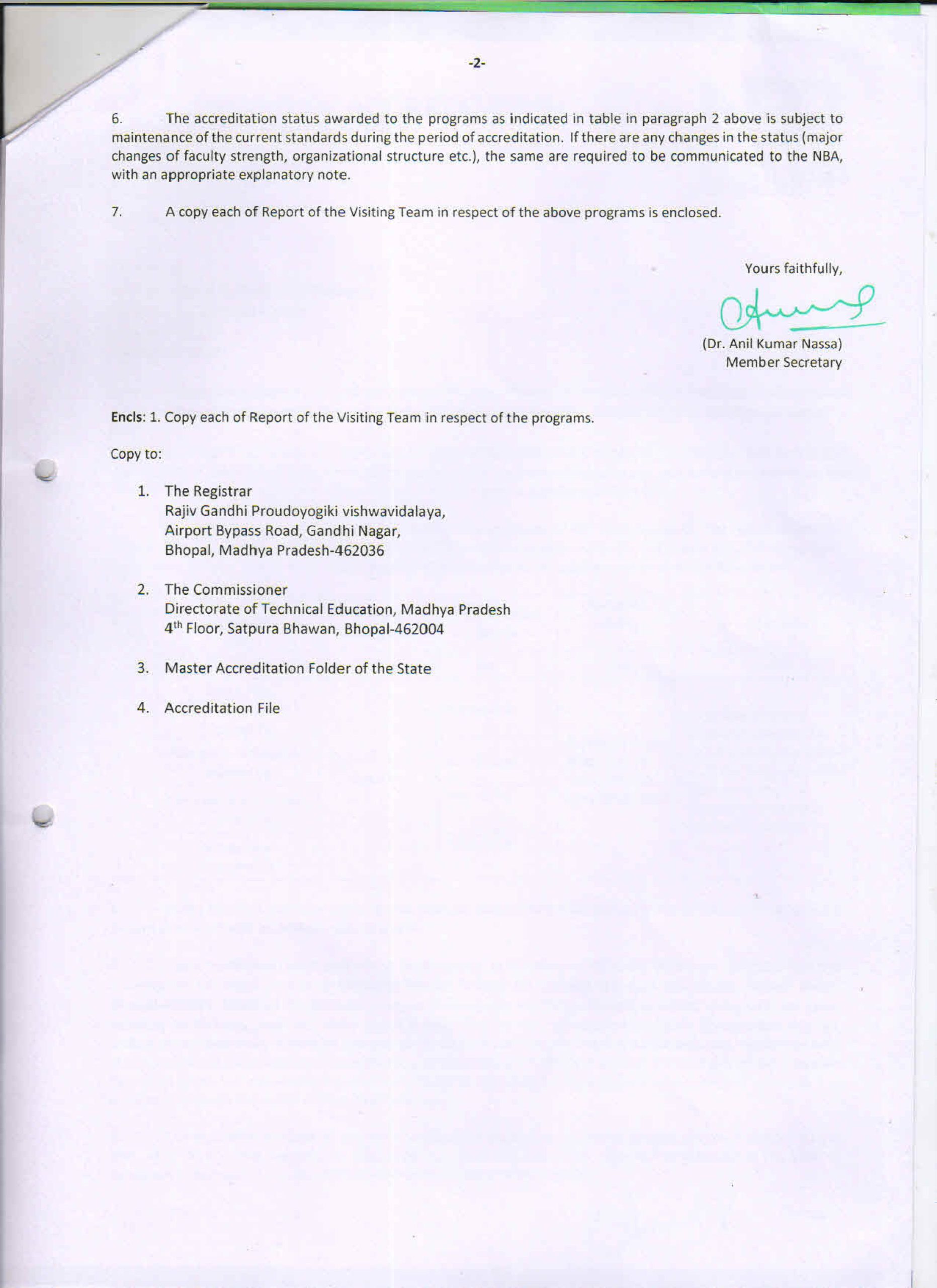 Accredited By NBA (National Board Of Accreditation) | LNCT