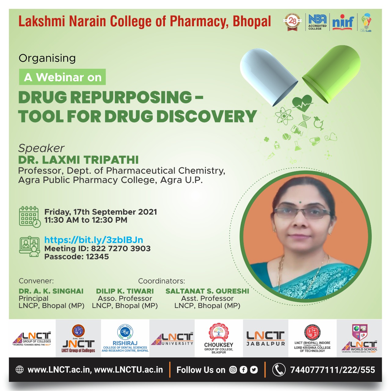 LNCP Organising A Webinar On Drug Repurposing Tools For Drug Discovery ...