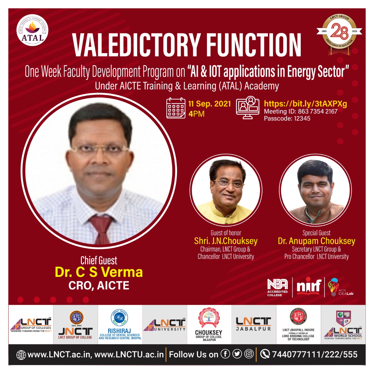 One Week Faculty Development Program On AI & IOT Application In Energy ...