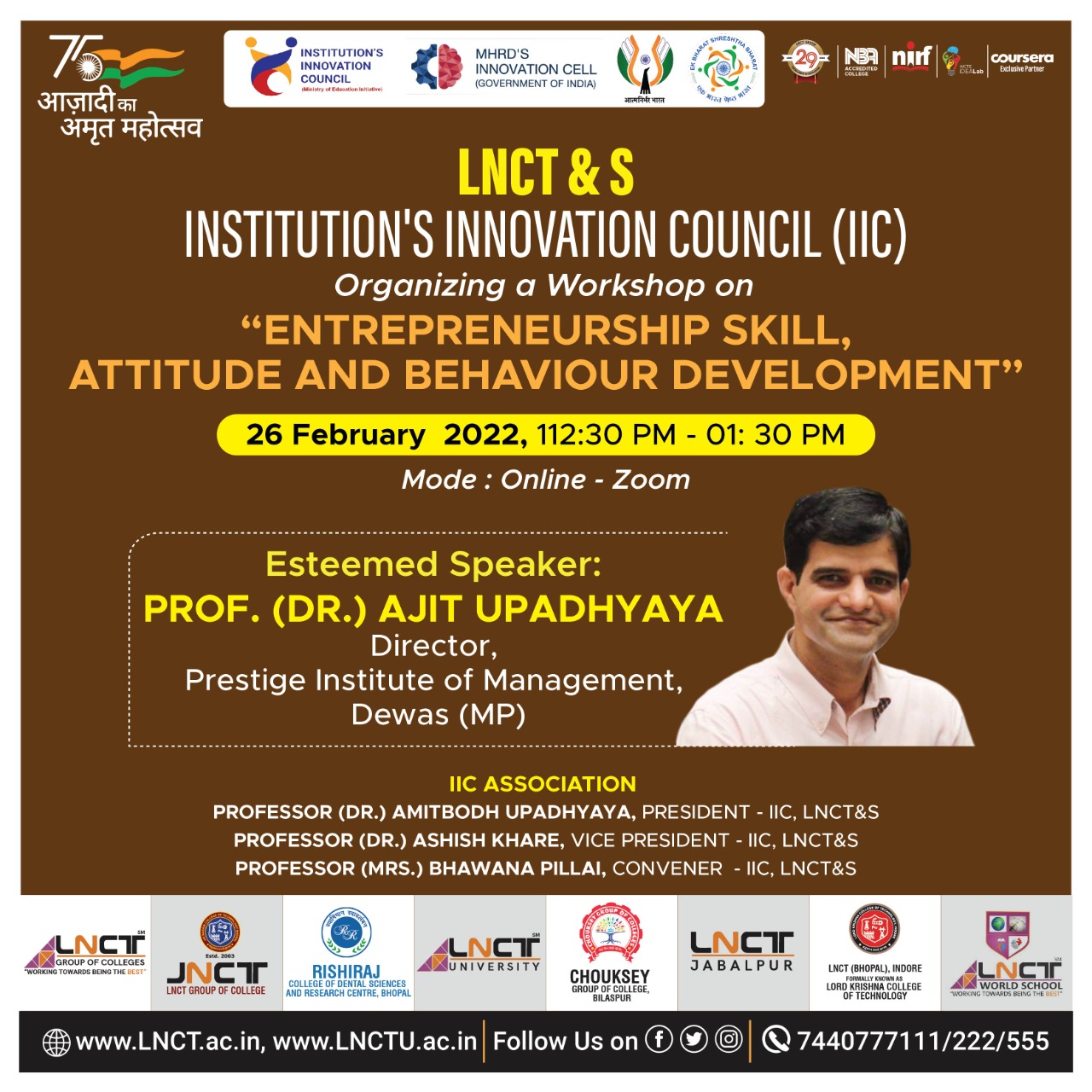 Workshop On Entrepreneurship Skill, Attitude And Behaviour Development ...