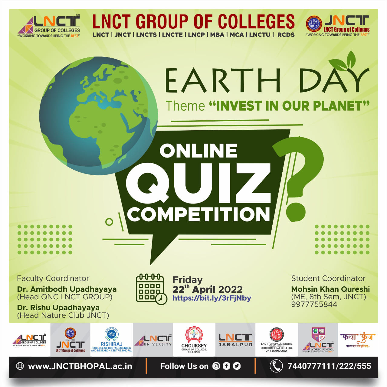 On The Occasion Of Earth Day Organizing E - Quiz . | LNCT Group