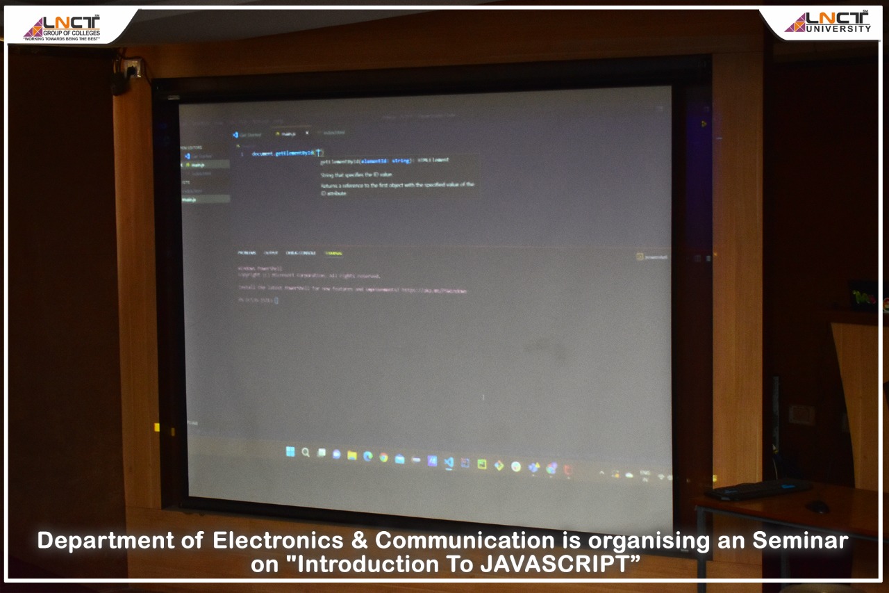 Seminar On Introduction To JavaScript | LNCT Group