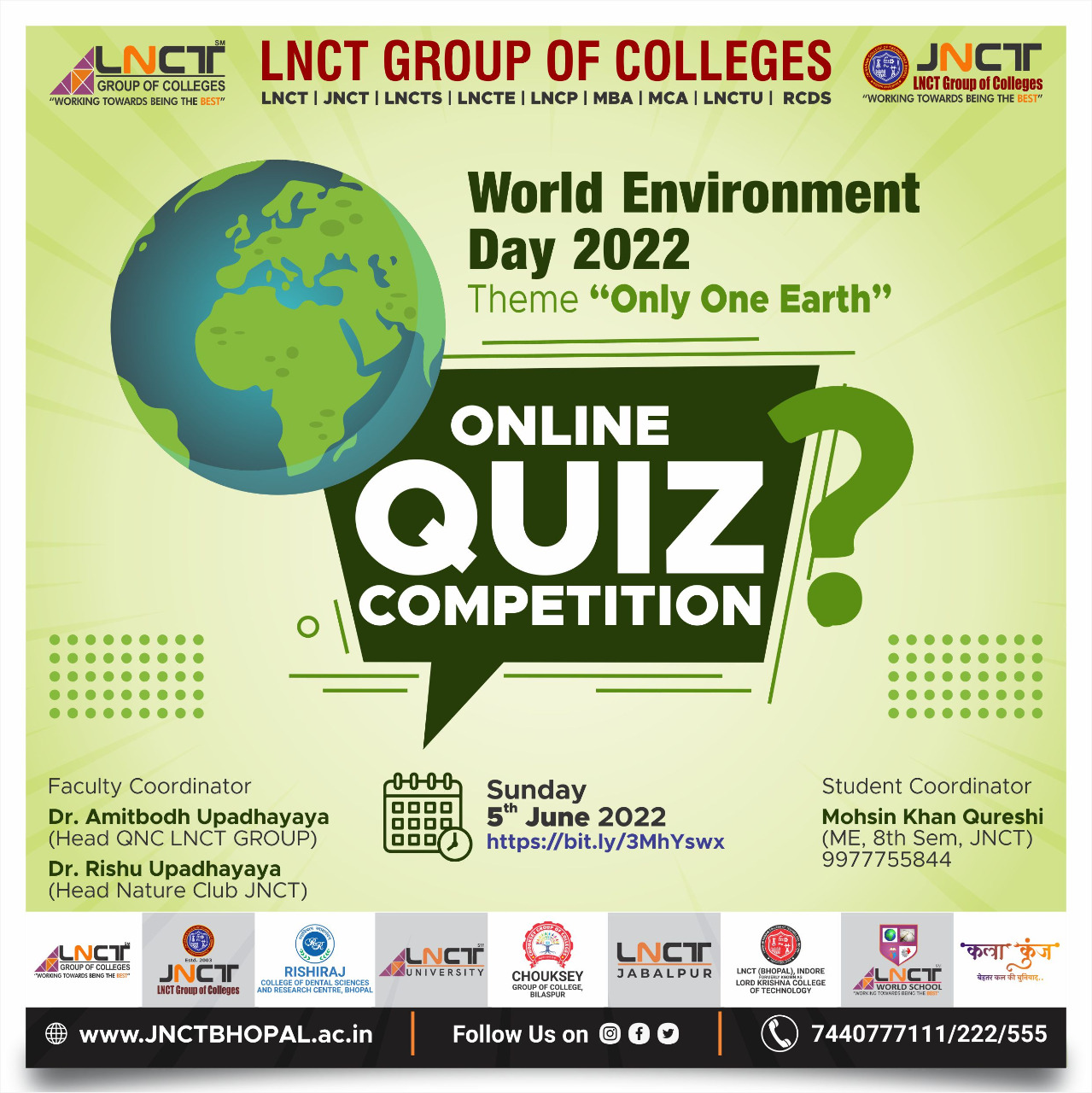 E-Quiz On The Occassion Of World Environment Day 2022 | LNCT Group