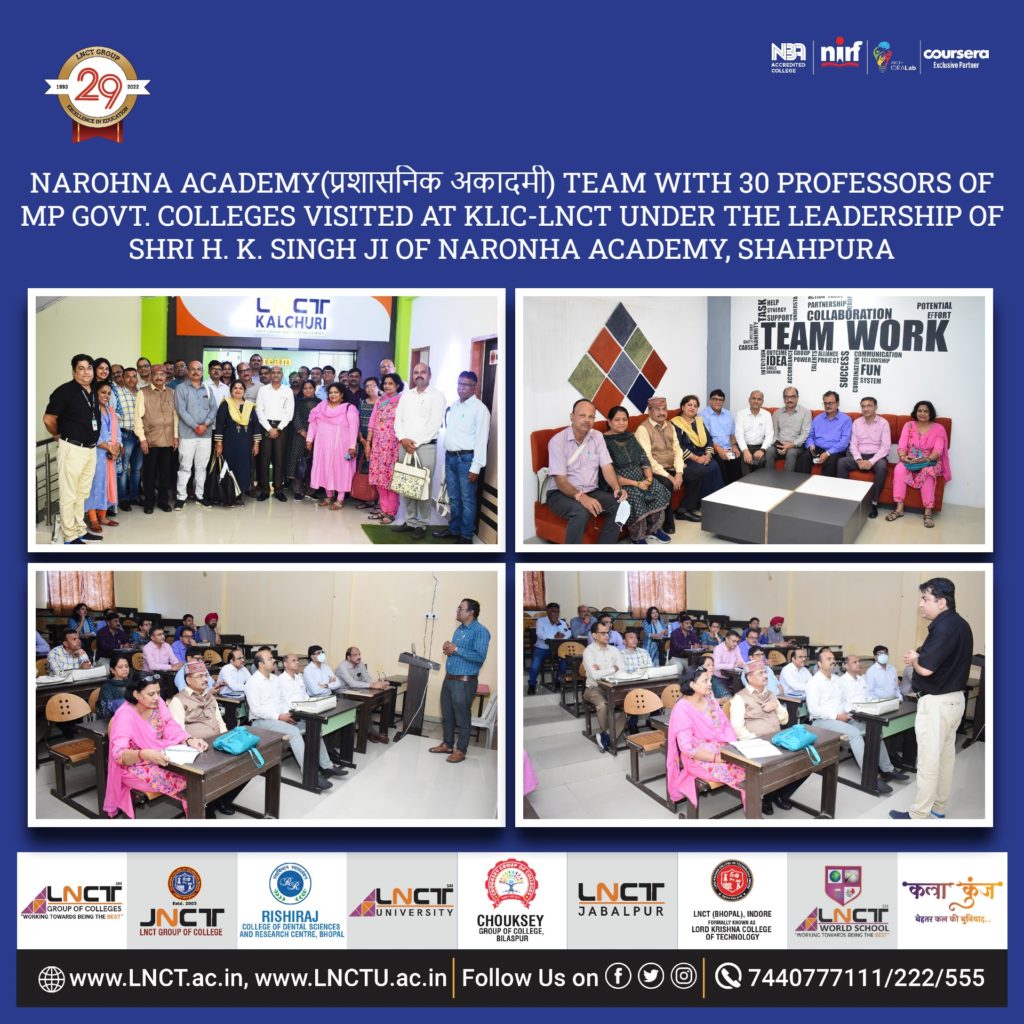 30 Professors Of MP Govt. Colleges Visited At KLIC-LNCT | LNCT Group
