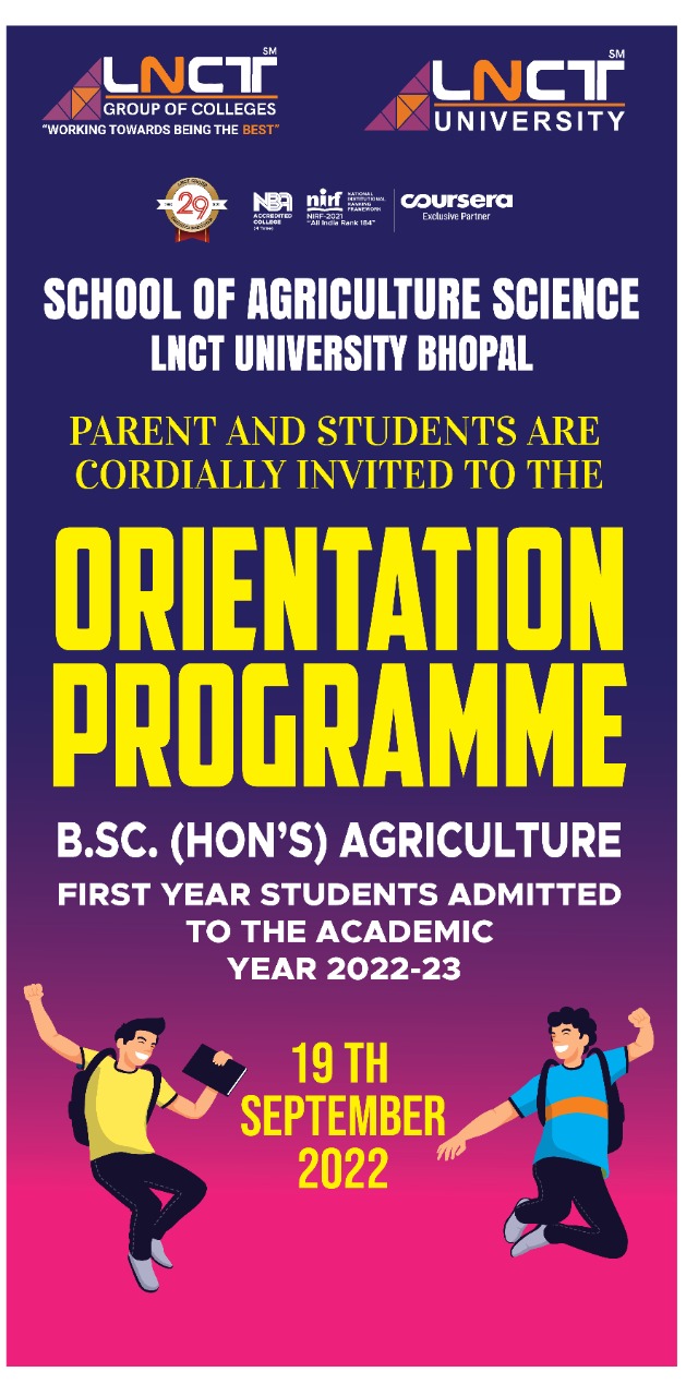 School Of Agriculture Science Organizing Orientation Programme | LNCT Group