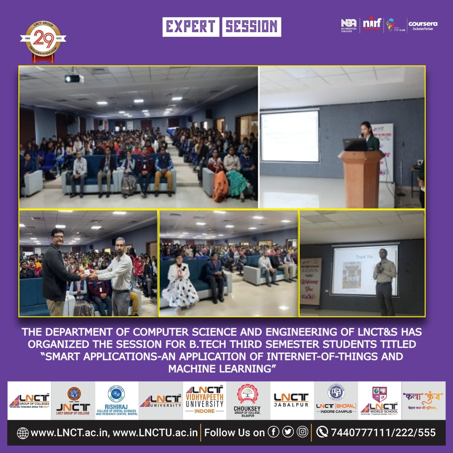 Expert Lecture On Smart Applications-An Application Of Internet-of-Things And Machine Learning ...