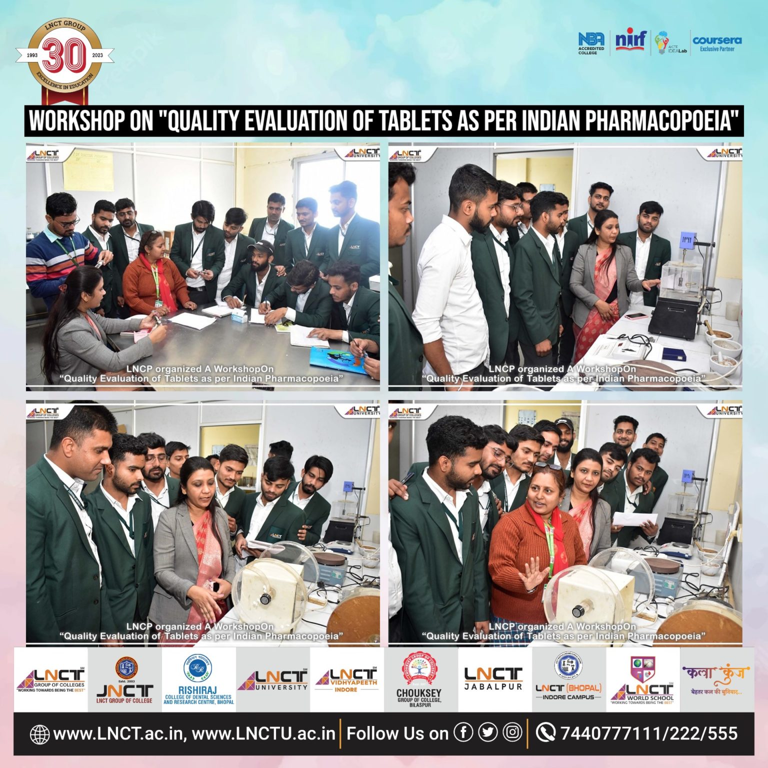 Workshop On Quality Evaluation Of Tablets As Per Indian Pharmacopoeia ...