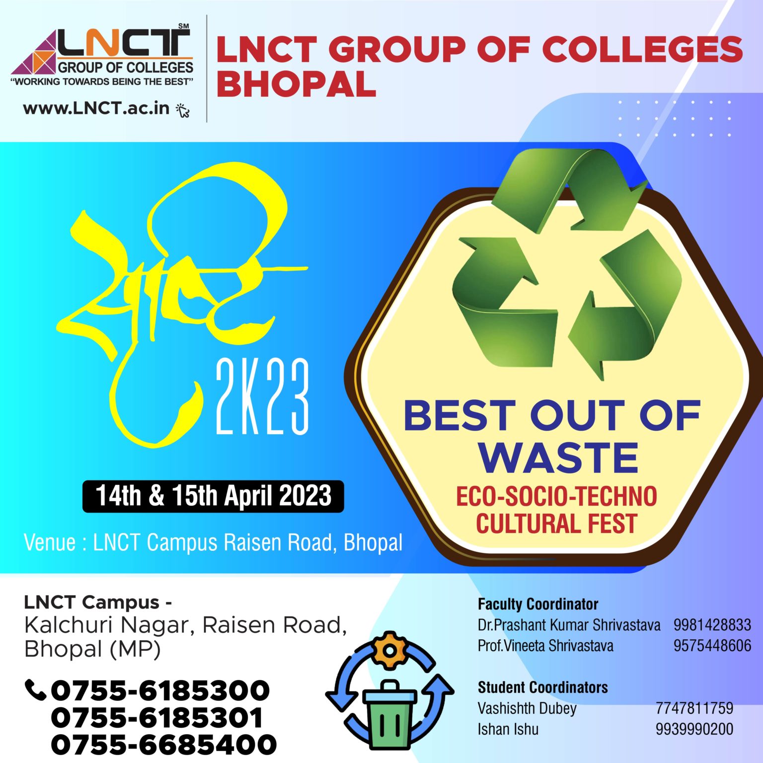 LNCTE-CSE Data Science Is Organizing A Best Out Of Waste | LNCT Group