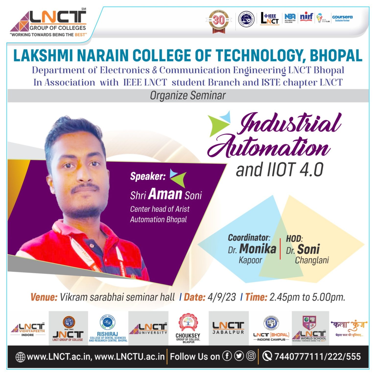 Workshop On Industrial Automation & IIOT 4.0 | LNCT Group