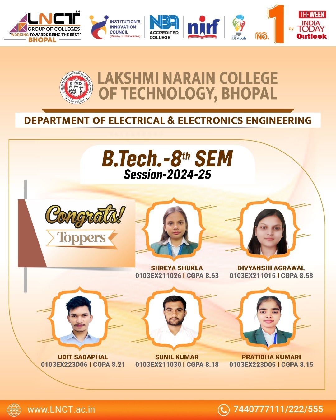 Celebrating Excellence In EEE – Batch 2025 | LNCT Group